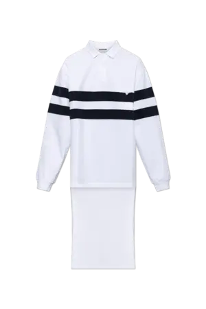 DARKPARK Cotton Polo Shirt ‘jill’ With Asymmetric Cut - White
