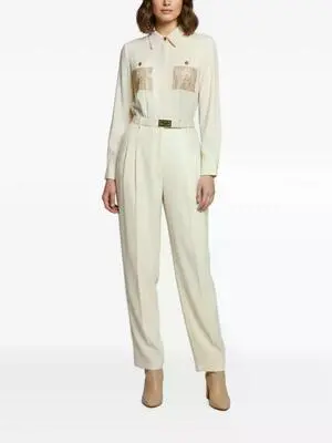 Elisabetta Franchi Embellished-pocket Crepe Jumpsuit