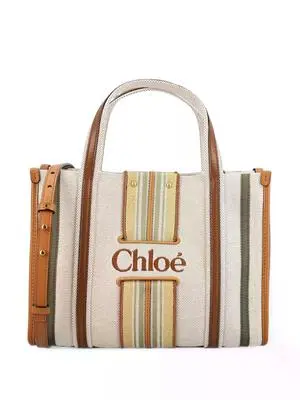 Chloé Small Woody Loop Tote Bag In Canvas