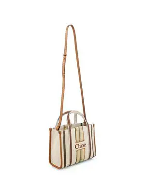 Chloé Small Woody Loop Tote Bag In Canvas