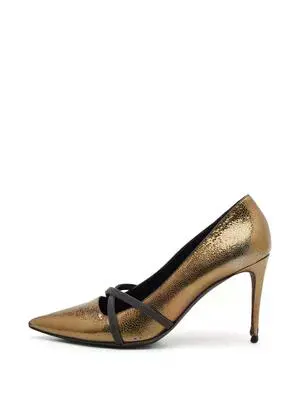 Brunello Cucinelli Metallic Pointed-toe Pumps - Brown