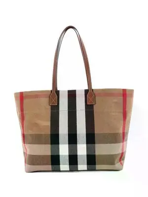 Burberry Soft House Check Canvas Medium Tote Bag