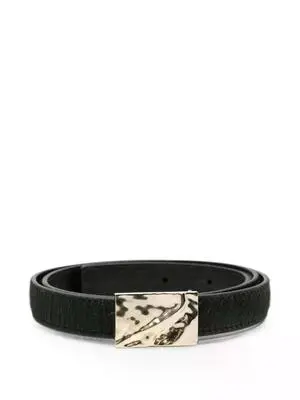 Loulou De Saison Hammered-effect Buckle Belt