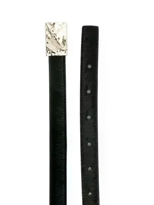 Loulou De Saison Hammered-effect Buckle Belt