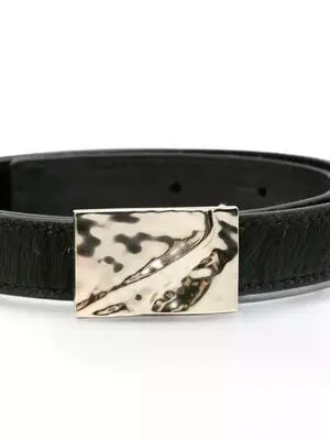 Loulou De Saison Hammered-effect Buckle Belt