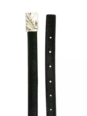 Loulou De Saison Hammered-effect Buckle Belt