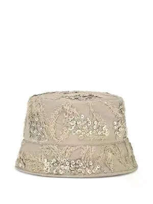 Brunello Cucinelli Sequin-embellished Frayed Bucket Hat