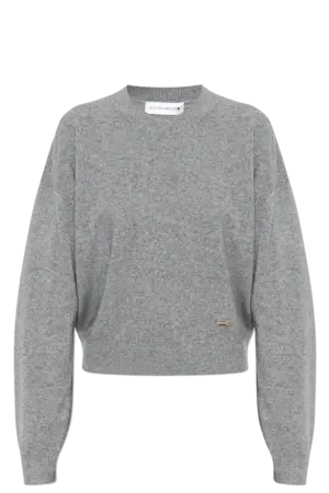 Victoria Beckham Wool Sweater With A Crew Neckline - Grey