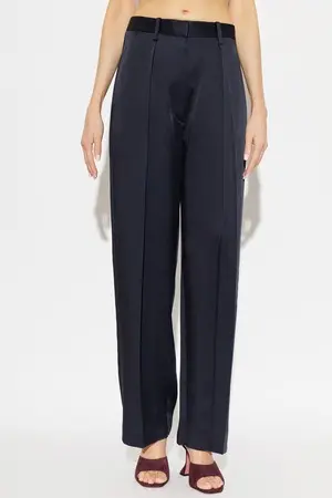 Victoria Beckham Satin Pleated Pants