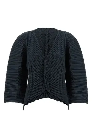 Issey Miyake Unfurling Pleats Cardigan - Black