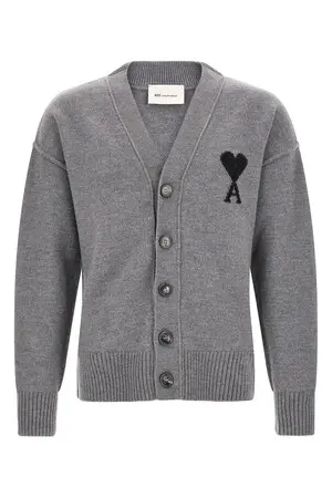 AMI Paris De Coeur' Cardigan - Gray