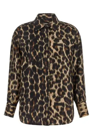 Alberto Biani Jaguar Print Shirt - Brown