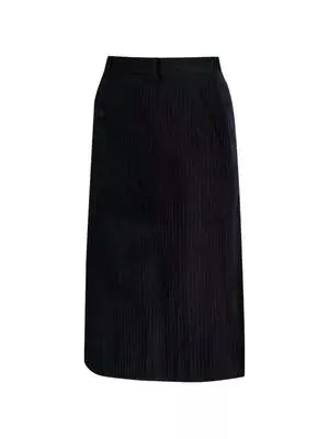 RE CODE Pinstripe-pattern Pleated Midi Skirt