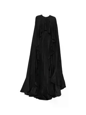 Naeem Khan Ruffled Silk Cape