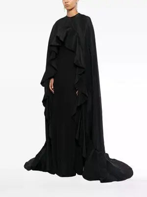 Naeem Khan Ruffled Silk Cape