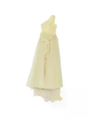 Marchesa One-shoulder Ruffled Gown
