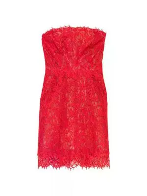 Monique Lhuillier Strapless Lace-embroidered Dress
