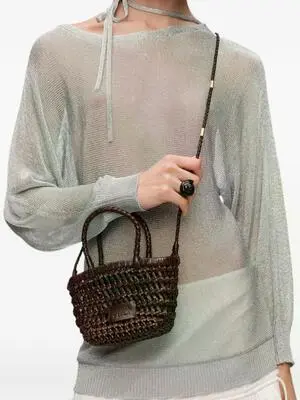 Bimba Y Lola Dark Plaited Leather Mini Bag