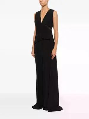 Elie Saab Lace-insert Peplum Jumpsuit