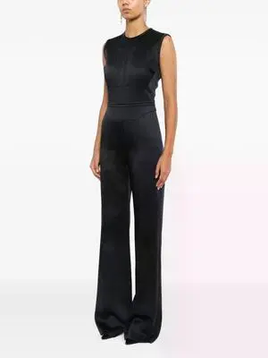 Elie Saab Satin-finish Sleeveless Jumpsuit