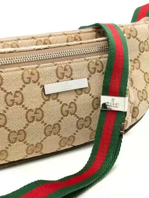 Gucci Gg Supreme Web-stripe Belt Bag - Neutrals
