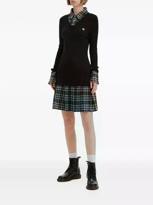 Izzue Check-pattern Pleated Dress