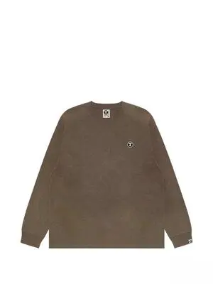 AAPE BY *A BATHING APE Moonface-patch Long-sleeved T-shirt - Brown