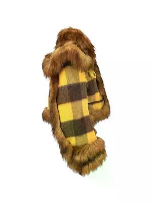 Dsquared2 Faux Fur-trimmed Checked Jacket