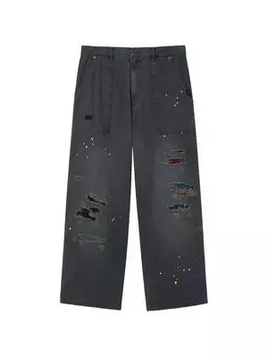 AFTERMATHS Paint-splatter Distressed-effect Jeans - Grey