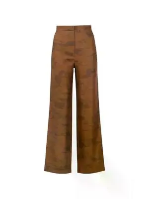 Max Mara All-over Print Silk Trousers