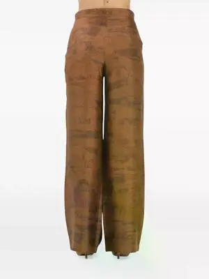 Max Mara All-over Print Silk Trousers