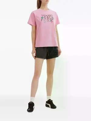 MINI CREAM Graphic-print Bow-detail T-shirt