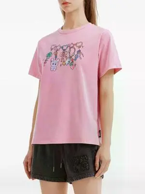 MINI CREAM Graphic-print Bow-detail T-shirt