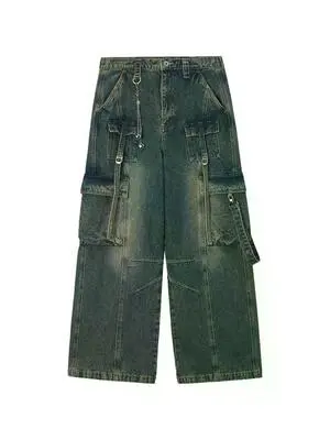 MUSIUM DIV. Multi-pocket Strap-detail Cargo Wide-leg Jeans