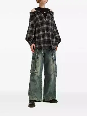MUSIUM DIV. Multi-pocket Strap-detail Cargo Wide-leg Jeans