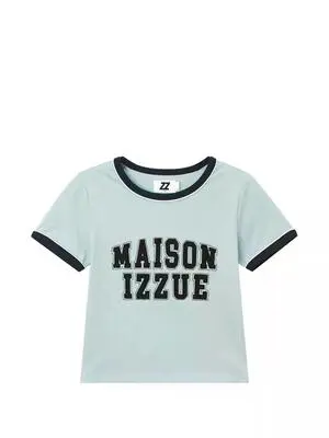 Izzue Logo-print Ringer T-shirt - Blue