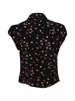 Max Mara Floral-print Ruffled Shirt