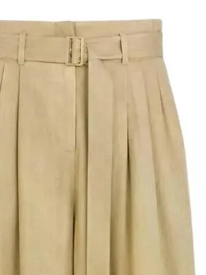 Max Mara Belted Pleated Palazzo Pants