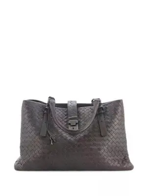 Bottega Veneta Roma Bag Intrecciato Nappa Medium Tote Bag - Brown