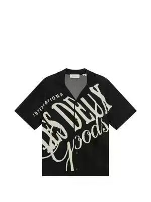 LES DEUX Logo-print Cotton Knitted Shirt
