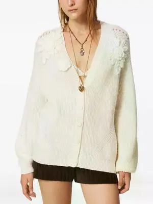 TWINSET Cardigan With Crochet Flowers