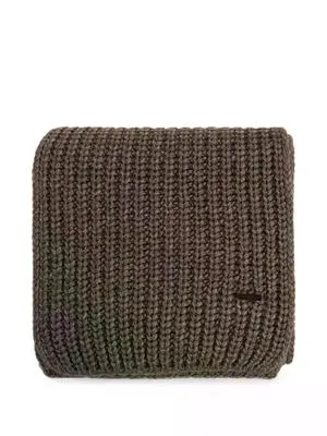 Dsquared2 Logo-plaque Ribbed Scarf - Brown