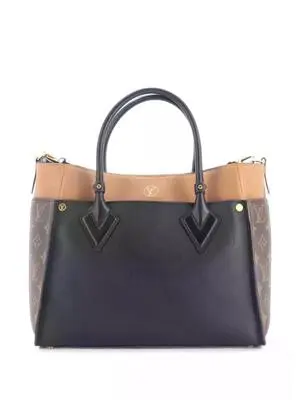 LOUIS VUITTON On My Side Leather With Monogram Canvas Mm Tote Bag