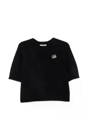 Maje Embellished Short-sleeve Sweater