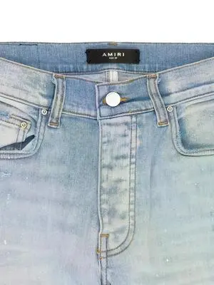 Amiri Logo-print Distressed Jeans