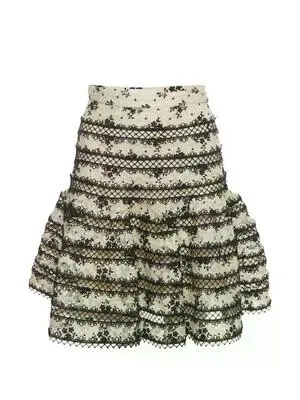 Zimmermann Embroidered Lace-trim Mini Skirt
