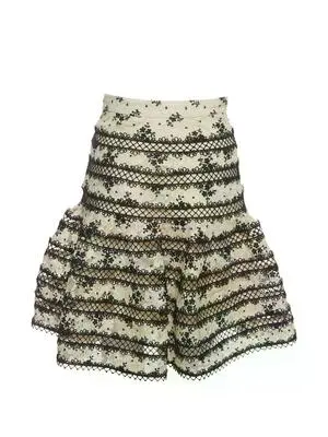 Zimmermann Embroidered Lace-trim Mini Skirt