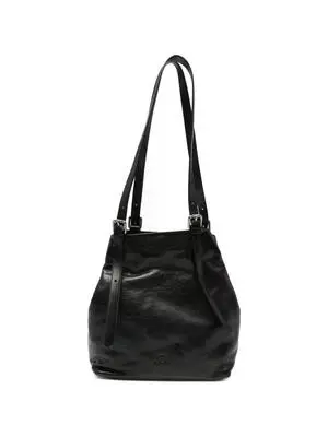 AUTENTICA 504 Galatea Pebbled-leather Shoulder Bag - Black