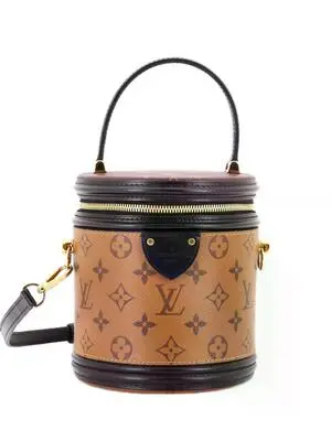 LOUIS VUITTON Cannes Handbag Reverse Monogram Canvas Satchel - Brown