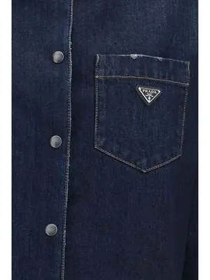 Prada Denim Shirt With Logo